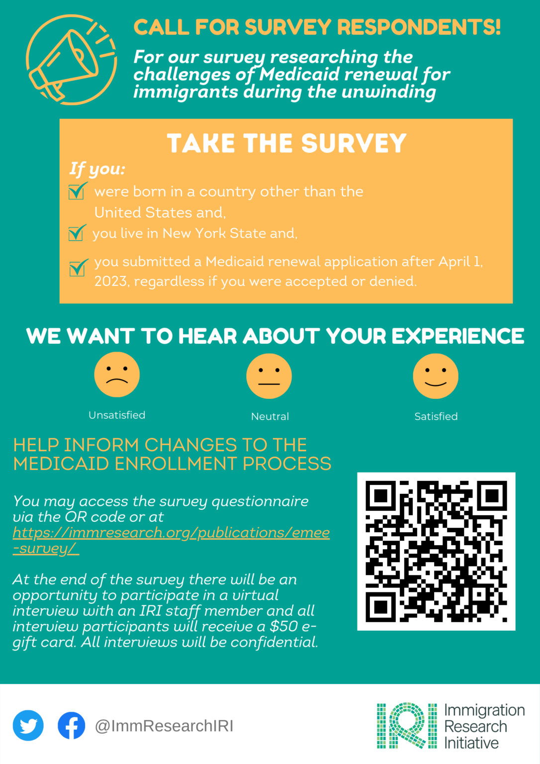 Help us with a survey! - Immigration Research Initiative